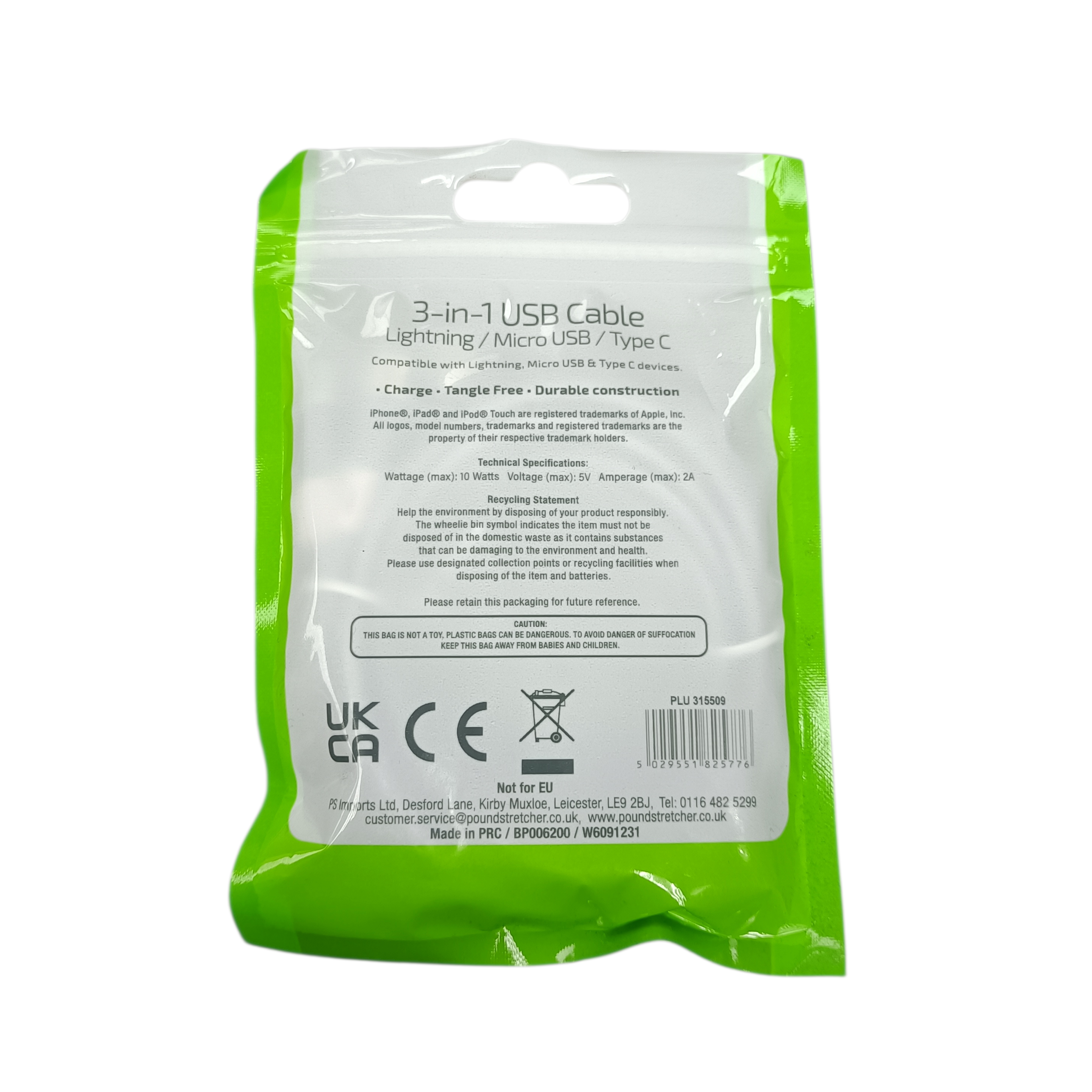 New 3 in 1 USB Cable 1.2m - Own4Less